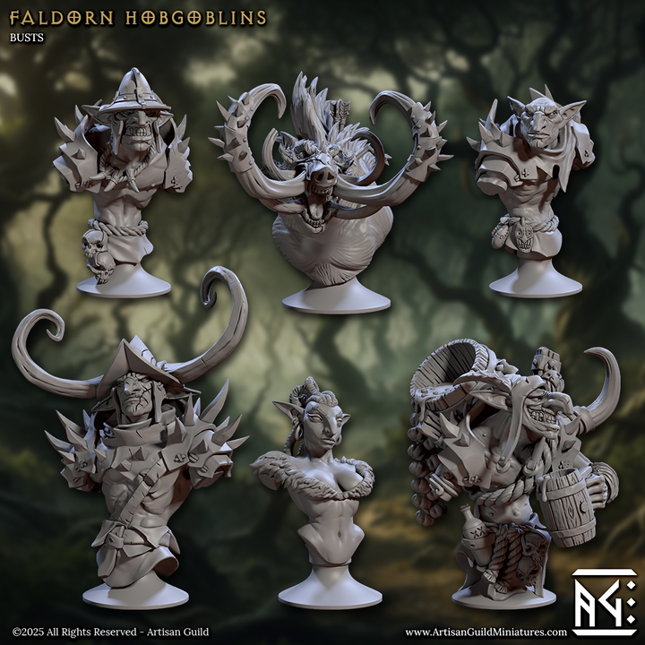3D Printable Faldorn Hobgoblins Busts by Artisan Guild